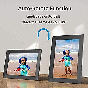 Digital Photo Frame WiFi 10.1 Inch Frameo Smart Digital Picture Frame with HD IPS Touch Screen, 16GB Storage, Auto-Rotate, Send Photos or Videos via Free App from Anywhere, Black