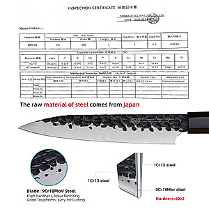FINDKING Dynasty Series Kitchen Utility Knife, Multi-Purpose Japanese Paring Knife, 9Cr18MoV High Carbon Steel Blade, African Rosewood Octagonal Handle, Small, for Fruits Vegetables, 5 Inches