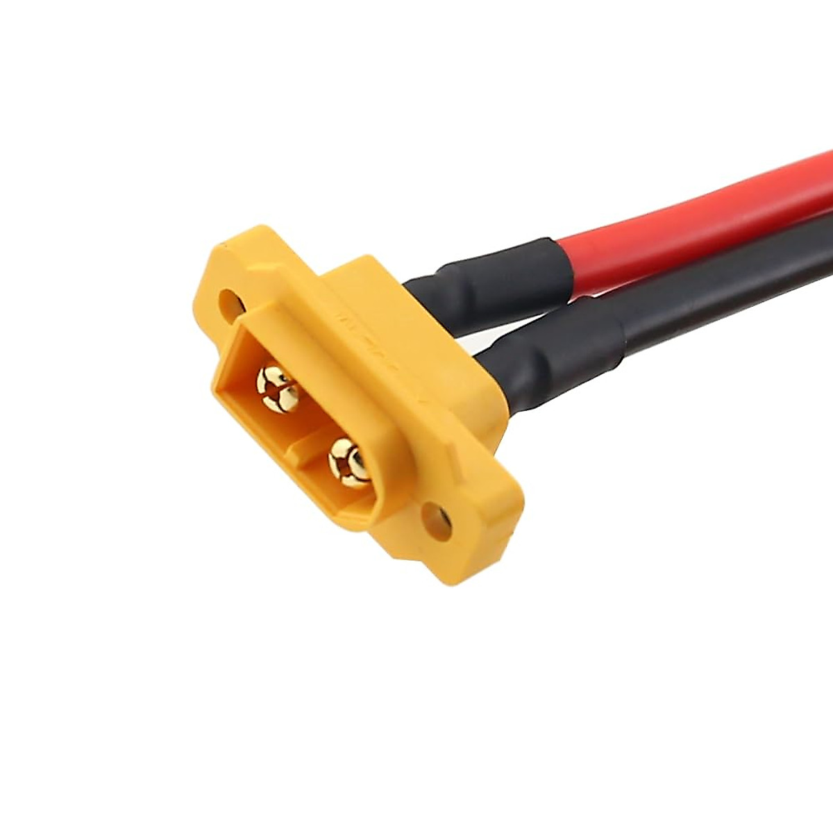 2PCS Amass XT60E-M Male plug battery connectors Mountable Pigtail Cable with 12awg 30cm Silicon Wires XT60 Panel Mount Connector for RC FPV Drone