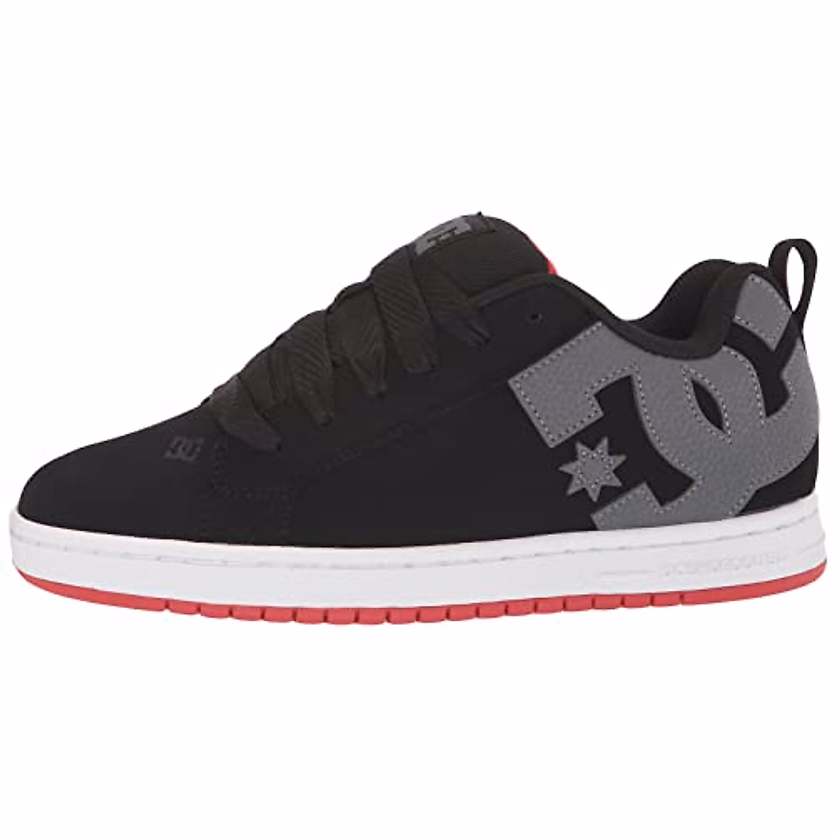 DC Shoes Men's Court Graffik Casual Low Top Skate Shoe Sneaker, Black/Grey/RED, 11
