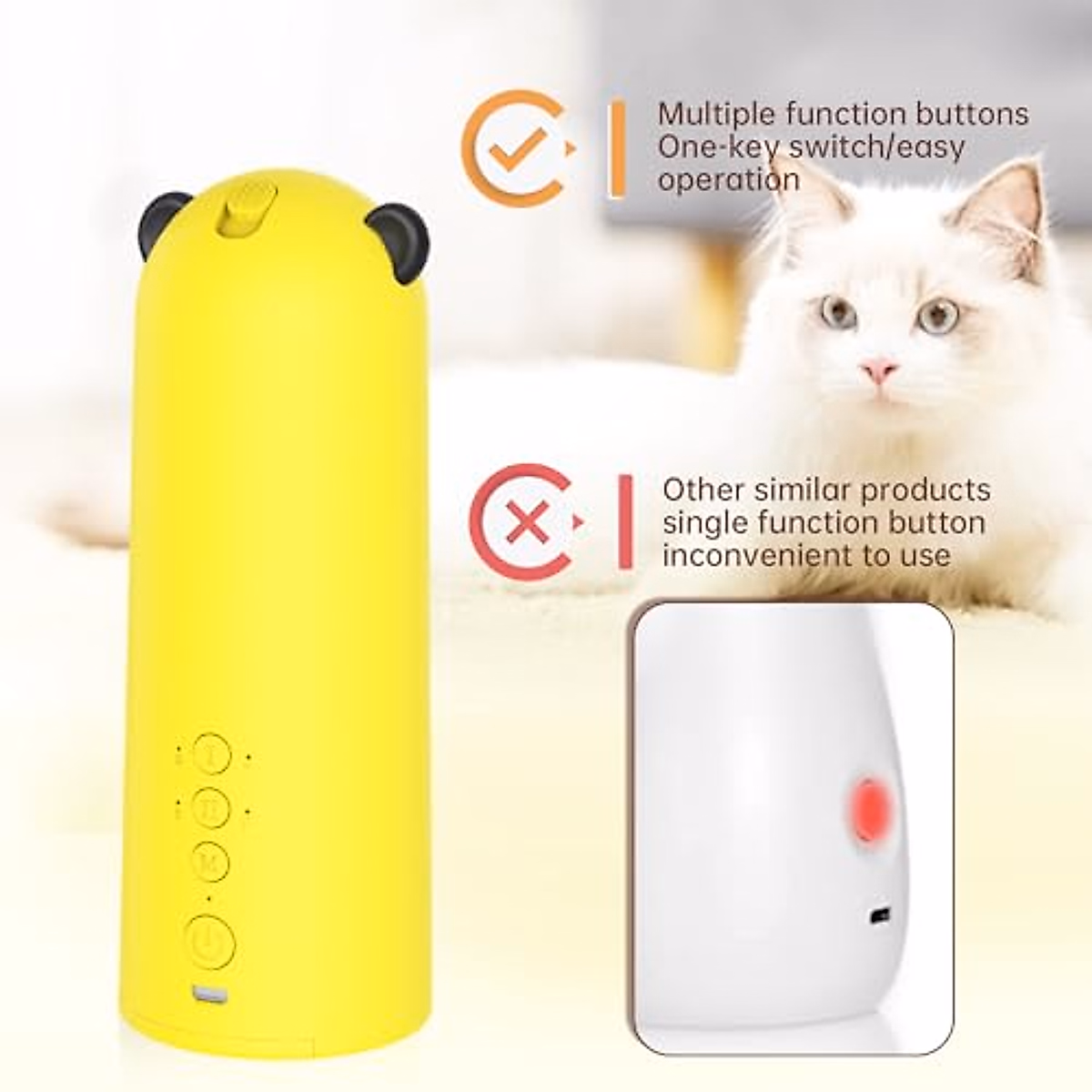 Laser Pointer & Interactive Puzzle Toy for Indoor Cats - Automatic, Cat Stuff, Kitty Toys