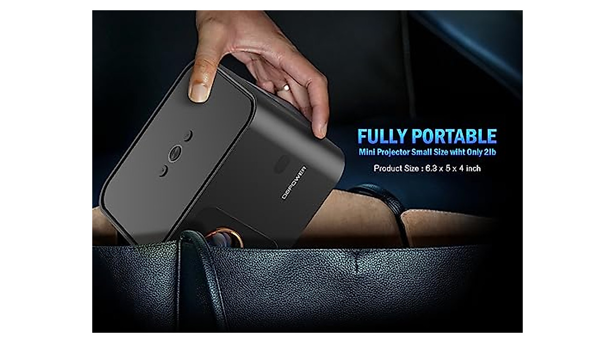 DBPOWER 5G WiFi Mini Projector - 4K Support & Portable