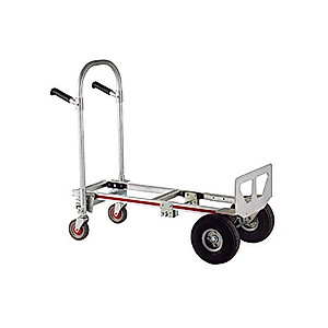 Magline GMK16UA4 Gemini Jr Convertible Hand Truck, Pneumatic Wheels, 500 lbs Load Capacity, 51" Height, 47-1/2" Length x 21" Width