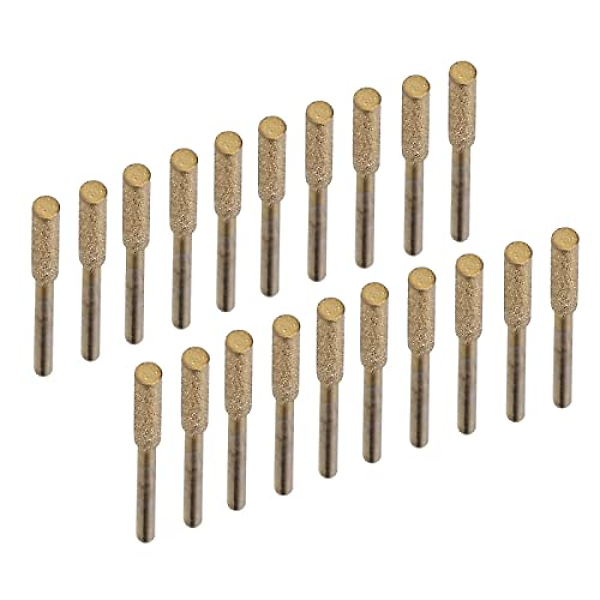 20 Pcs Chain Saw Grinding Head, Easy to Change, Chainsaw Sharpener Burr Grinding Head, Rotating File Sharpening Tool Set Kit, Chainsaw Grinding File(Gold3)