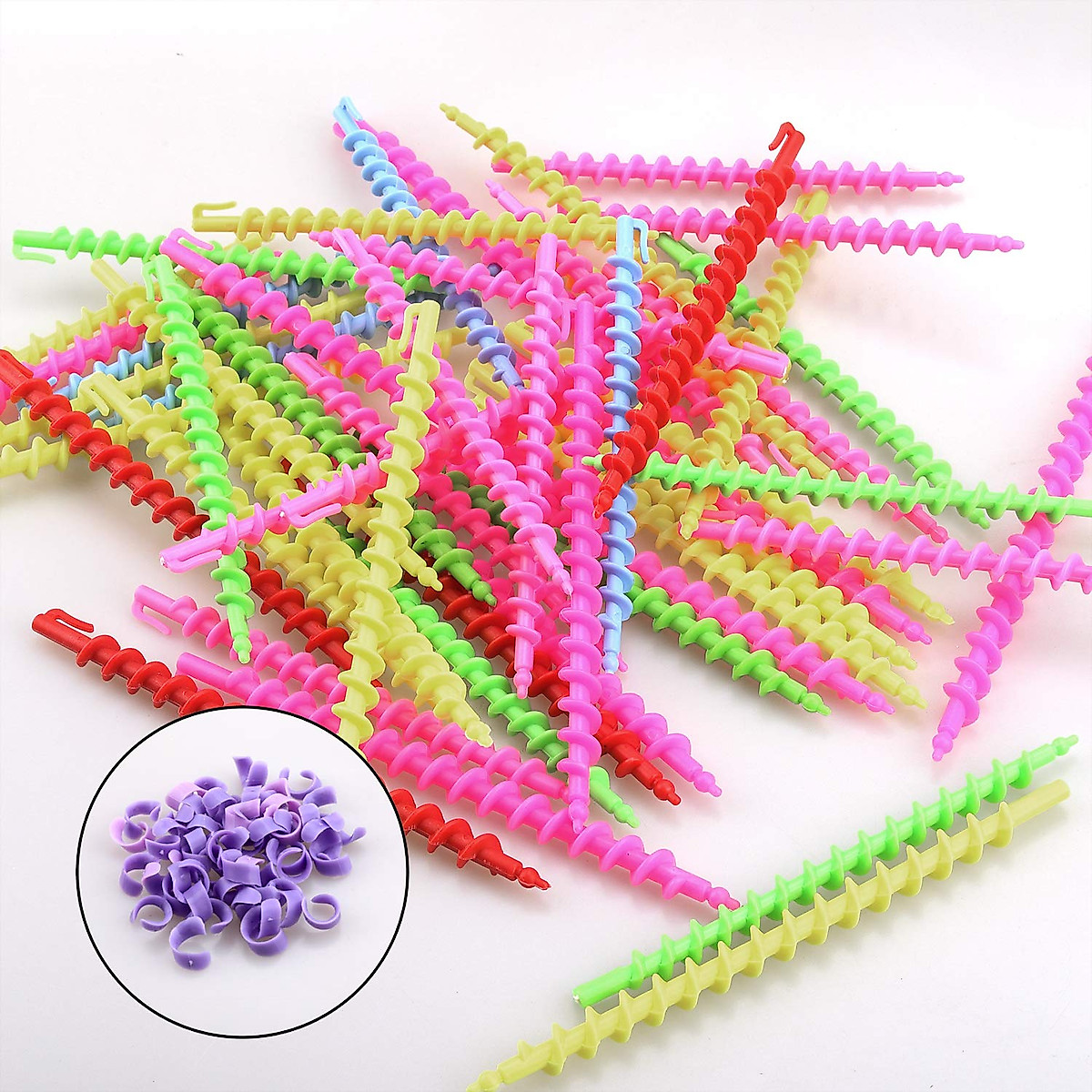 Coobar 35Pcs Plastic Barber Hairdressing Spiral Hair Perm Rod Salon Tool Durable