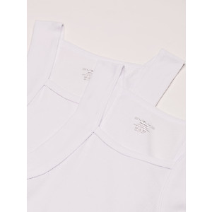 Evolve Men's Cotton Comfort Square Cut Tank Multi Pack, White, Medium