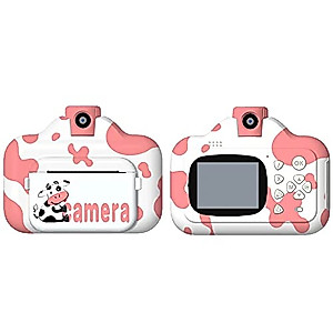 Mini Pocket Printer, Fmystery Gifts for Kids, Portable Printer 2.4-Inch High-Definition Screen, 1200 MAh Battery, Children's Digital Video Camera, Support Photo, Video and Printing (Pink)