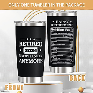 QTDS Retirement Gifts for Men 2024 - Best Funny Retirement Gifts for Teachers Coworkers Boss Doctors - Retired Gifts for Men, Humorous Happy Retirement Gifts, 20 Oz Retirement Coffee Tumbler Cup