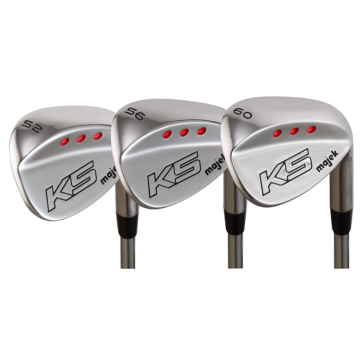 Majek Golf Men's Complete Wedge Set: 52° Gap Wedge (GW), 56° Sand Wedge (SW), 60° Lob Wedge (LW) Right Handed Regular Flex Steel Shaft