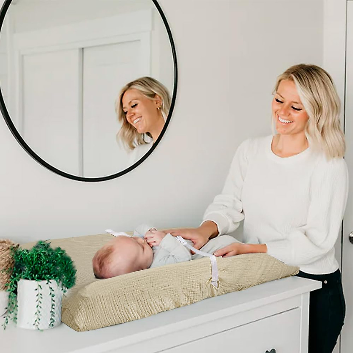 Muslin Changing Pad Cover for Boys Girls 100% Cotton Fitted Baby Diaper Changing Table 3 Pack Soft and Breathable for Standard Changing Table Topper 32"x16"