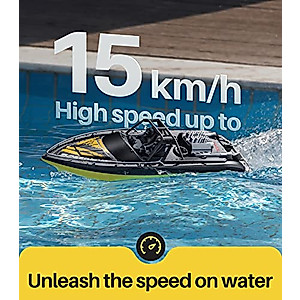 SYMA RC Boat for Adults and Kids, Q12 2.4GHz 1:28 Scale High-Speed Remote Control Boat with 40 Mins Play Time, Dual Motors, 2 Batteries, Low Battery Reminder, Gift Toys for Boys Girls