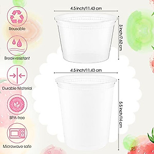 100 Sets 16 oz 32 oz Deli Containers with Lids Plastic Airtight Food Storage Containers Leakproof Disposable Take out Deli Cups Freezer Storage Containers for Food Soup, Microwave and Dishwasher Safe