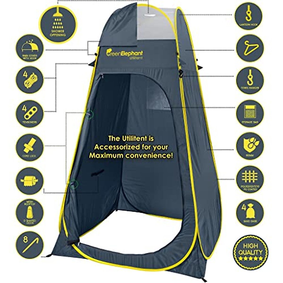 Green Elephant Camping Shower Tent - Pop Up Changing Tent, Privacy Tent, Pop Up Shower Tent, Camping Bathroom Tent, Outdoor Shower Enclosure, Portable Shower Tent for Camping