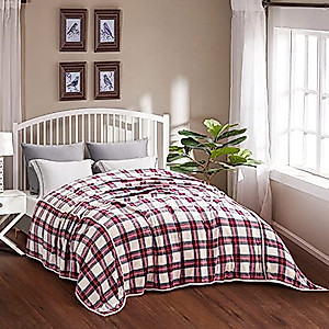 ielevations 120×120 Inches Checked Blanket 10' x 10' Extra Large Throw Blanket Big Blanket Soft Light Smooth Stewart Tartan Plaid Flannel Blanket for Family and Friends