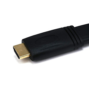 Monoprice Commercial Series Flat High Speed HDMI Cable, 4K @ 24Hz, 10.2Gbps, 24AWG, CL2, 3ft, Black