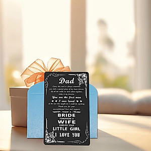 Richesele Father of the Bride Gifts - Dad Wedding Gift from Bride Daughter - Engraved Wallet Card for Dad from Bride - Bridal Shower Gifts to Dad
