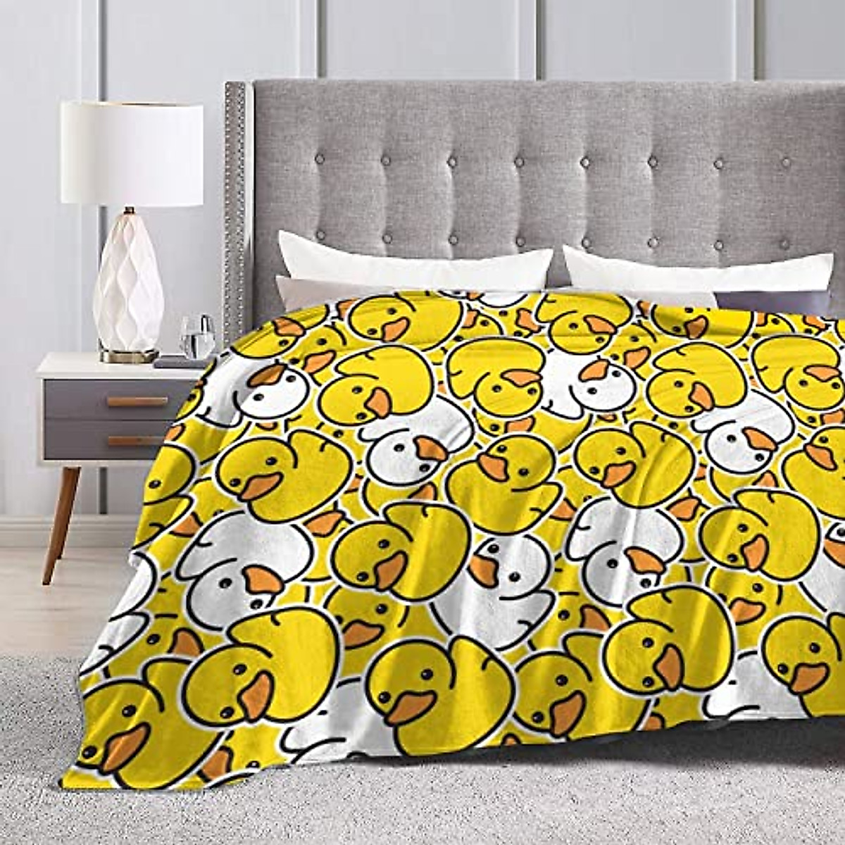 Gbuzozie Fleece Blanket Cute Duckies Lightweight Ultra-Soft Micro Cartoon Rubber Ducks Throw Blanket for Sofa Couch Bed Camping Travel - Super Soft Cozy Microfiber Blanket 50"X40"