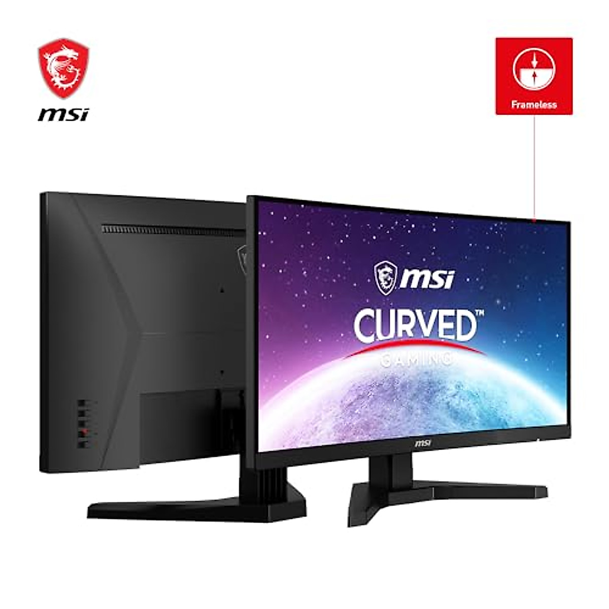 MSI G245CV, 24" Curved Gaming Monitor, 1920 x 1080 (FHD), VA, 1 ms, 100 Hz, FreeSync Premium, HDMI, DP Port, Tilt