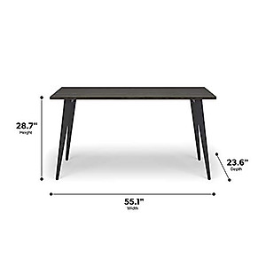 HON Basyx Commercial-Grade Executive Desk, Angled Metal Legs, 55", Gray