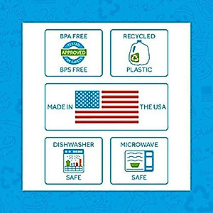 Re-Play Made in USA 22 Oz. Reusable Flat Plates for Baby & Toddler Feeding - Dishwasher and Microwave Safe Durable Flat Plates, Set of 6, 7.37" x 7.37" x 1.25", Sorbet