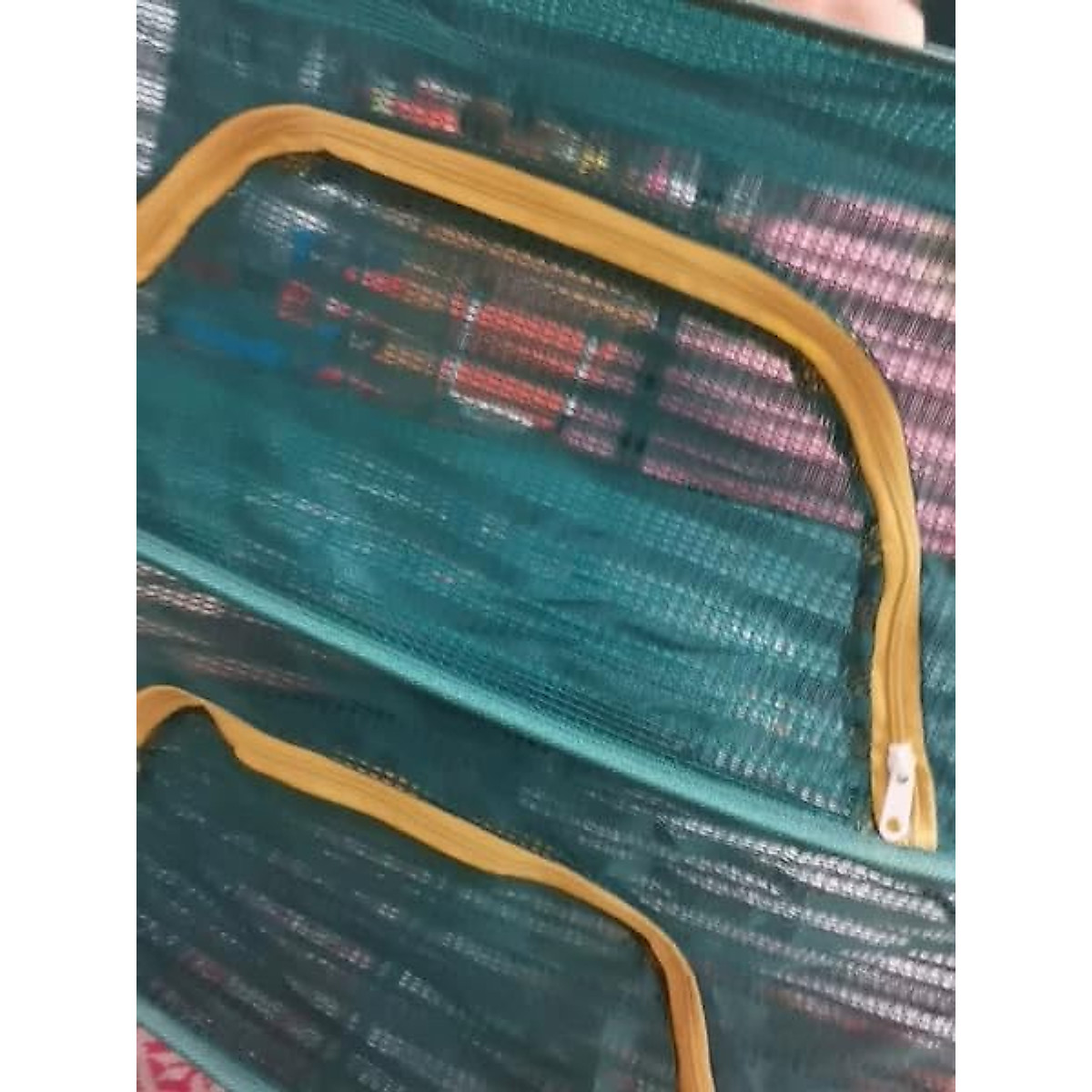 Foldable Drying Net for Vegetables, Fish, and Dehydrated Goods, Multi-tiered Food Drying Net, Versatile Drying Rack, Windproof Design, Zipper Closure for Insect Protection (Dark green, Triple Layer)