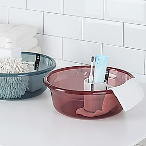 ZEAYEA 6 Pack Plastic Wash Basin, Stackable Small Camping Wash Basin Tub, 4 Quart Round Vegetable Fruit Dish Pan for Home Kitchen Outdoor Indoor Cleaning