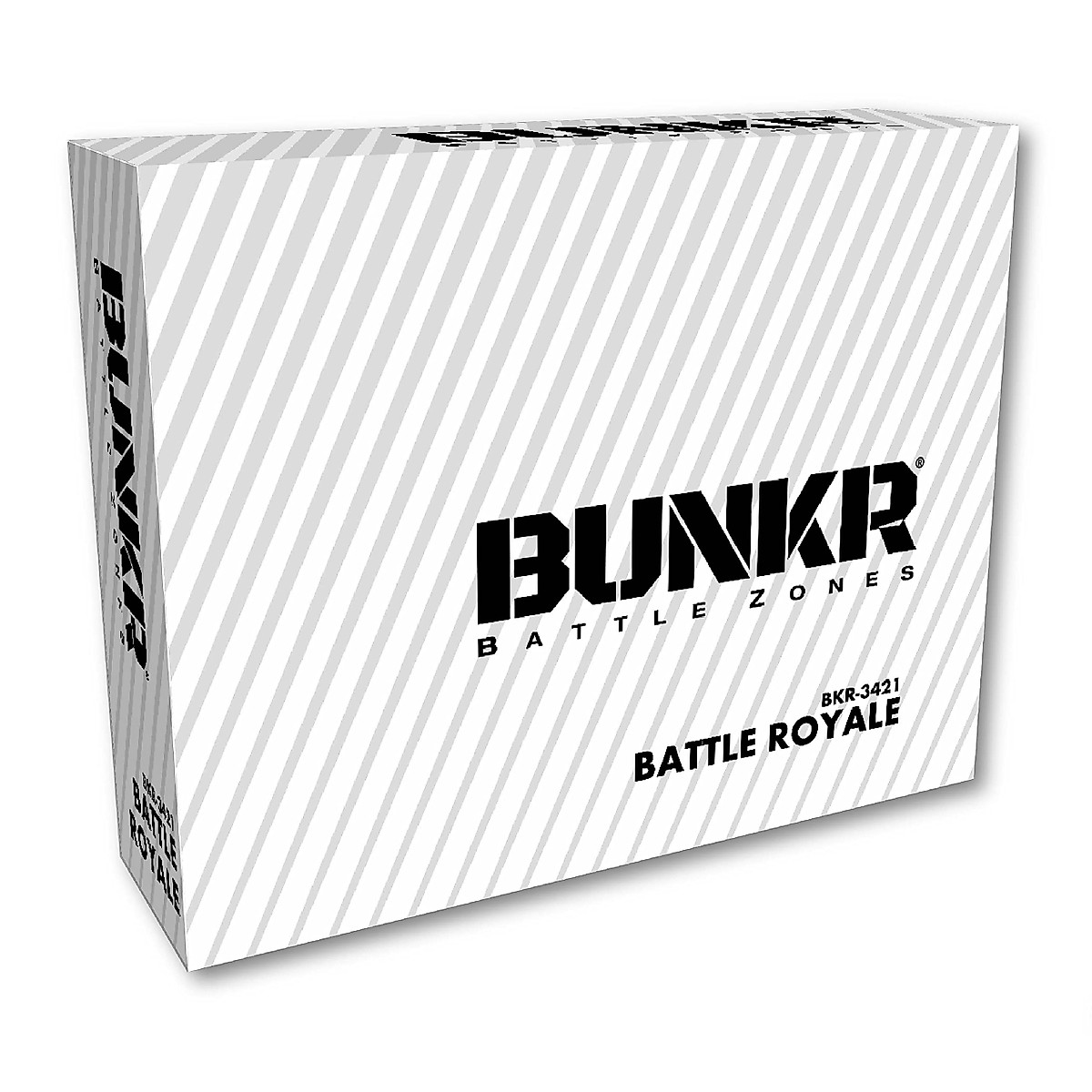 BUNKR BattleZones Battle Royale Inflatable Bunker Fort - 4 Piece Barricade Shield Set Crates and Barrels - Perfect for NERF Party