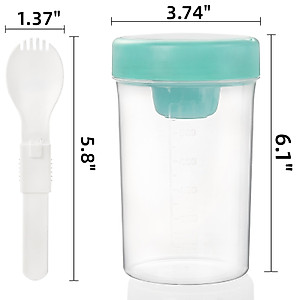 Noamus 3 Pack Salad Shaker Cup, 26 Oz Portable Cereal Cup with Lids and Fork, Yogurt Parfait Container with Sauce Dressing, Leak Proof Keep Fit Meal Bottle for Lunch, Vegetable Fruits, 3 Color