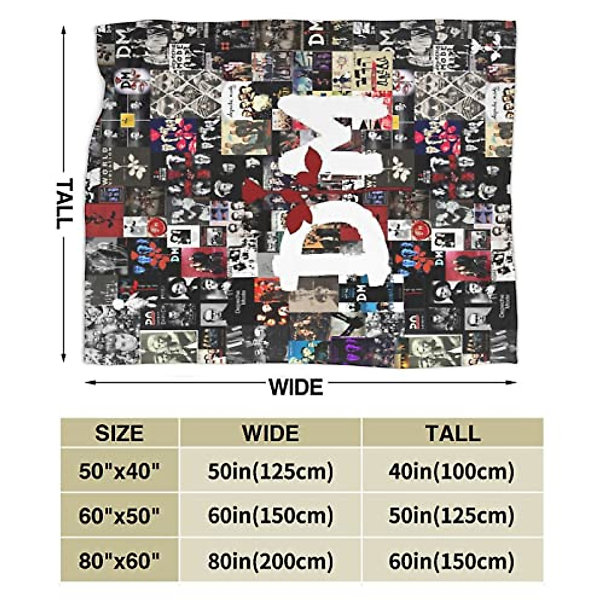 Jenniarner Flannel Plush Novelty Throw Blanket, Depeche Electronic Music Mode Throw for Fall Sofa Decorative, Super Cozy and Thick Wrinkle-Resistant 50"x40"