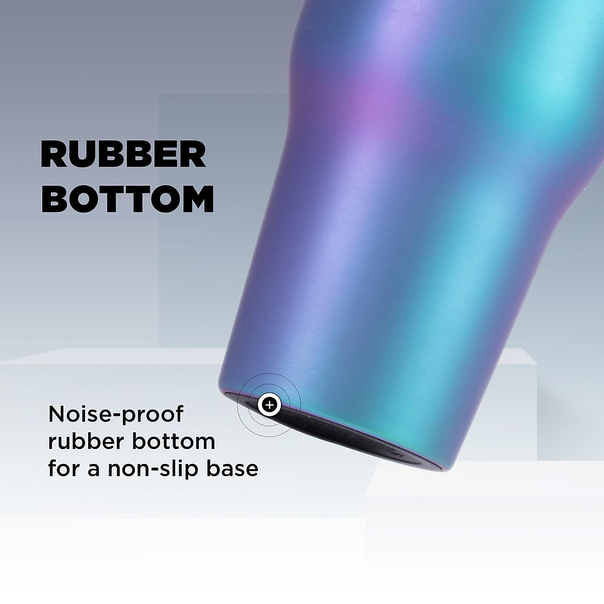 IRON FLASK Co-Pilot Insulated Mug w/Straw & Flip Cap Lids - Cup Holder Bottle for Hot, Cold Drink - Leak-Proof - Water, Coffee Portable Travel Mug - Dark Rainbow, 40 Oz