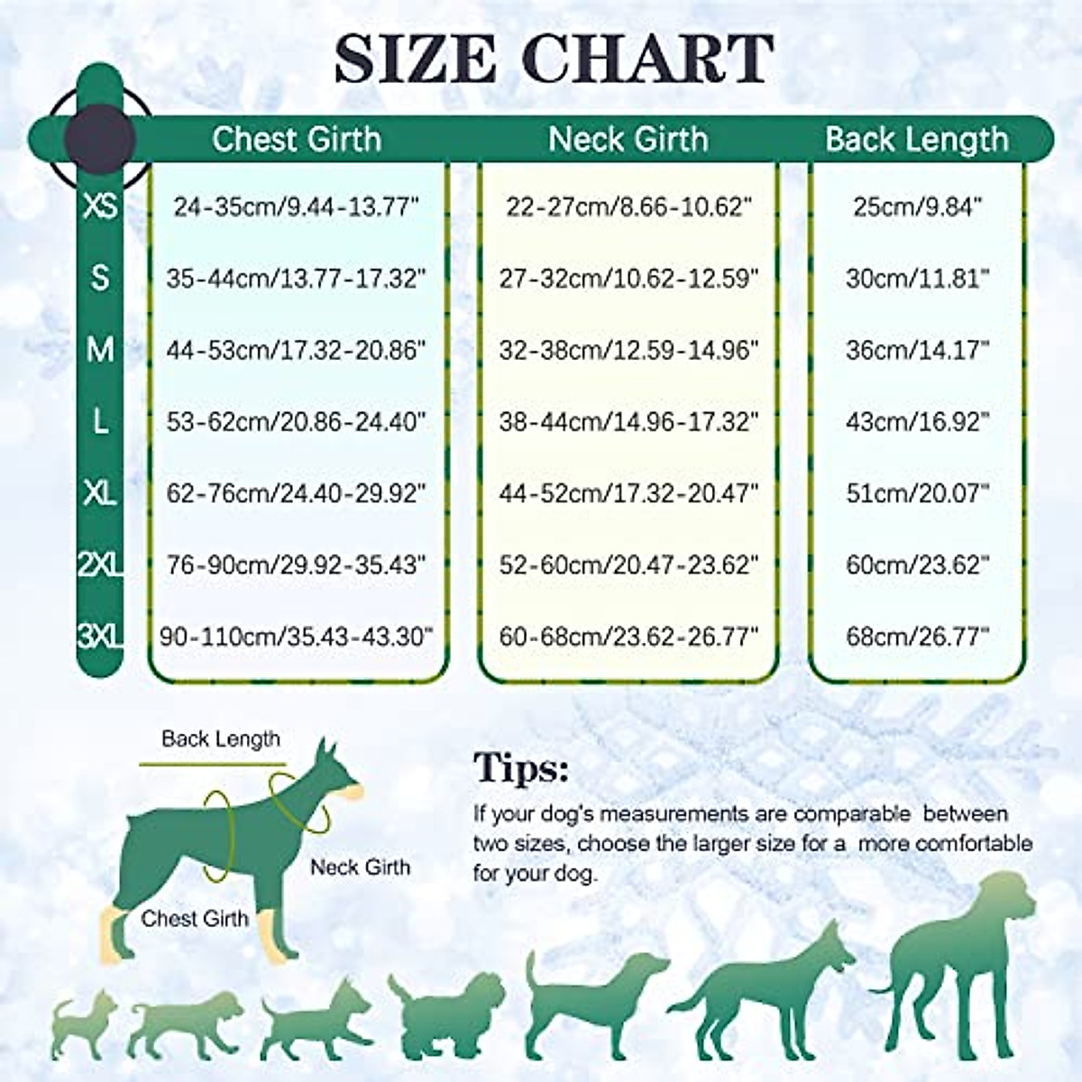 Kuoser Dog Winter Coat, Reversible Dog Jacket, Warm Dog Coat British Style Puppy Cold Weather Coat, Windproof Dog Clothes Dog Vest for Small Medium and Large Dogs Green 3XL