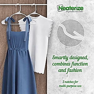 Plastic Clothes Hangers Heavy Duty - Durable Coat and Clothes Hangers - Lightweight Space Saving Laundry Hangers - Dorm Room Essentials for Collage Students Guys, Boys or Girls (40 Pack - White)