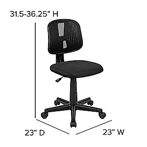 Flash Furniture Flash Fundamentals Mid-Back Black Mesh Swivel Task Office Chair with Pivot Back