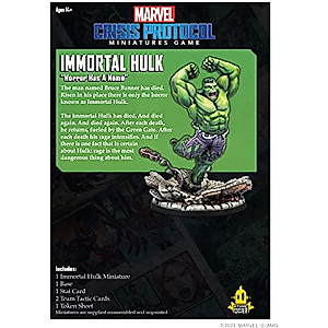 Atomic Mass Games Marvel: Crisis Protocol Immortal Hulk Character Pack - Unleash The Eternal Smash! Tabletop Superhero Game, Ages 14+, 2 Players, 90 Minute Playtime, Made