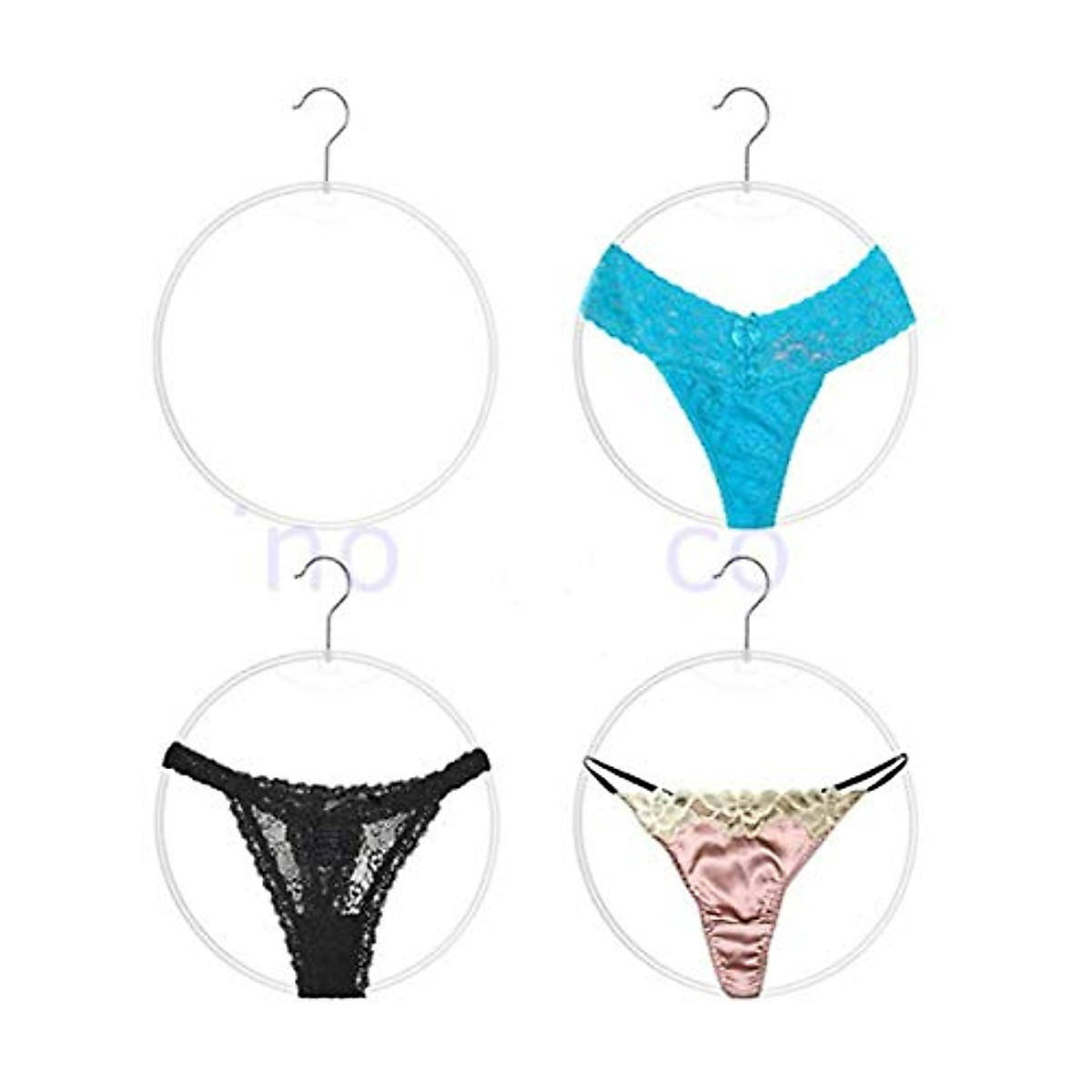 WellieSTR 30PCS Thong Underwear Display Ring Hanger 12", Plastic Round Circle Loop Hook Bikini Swimwear Lingerie Brief Display Hoop Rack Holder