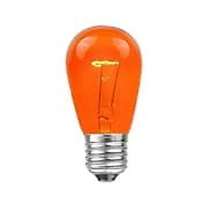 Novelty Lights 25 Pack S14 Outdoor Patio Edison Replacement Bulbs, E27 Medium Base, Amber/Orange, 11 Watt