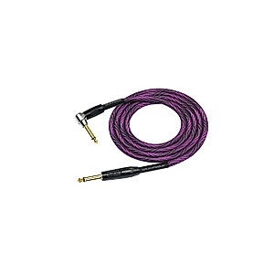 KIRLIN Cable IWB Instrument Cable, 1/4-Inch Right Angle to Straight, Black Purple Wave, 20FT (IWB-202 BFGL-20/WBP)