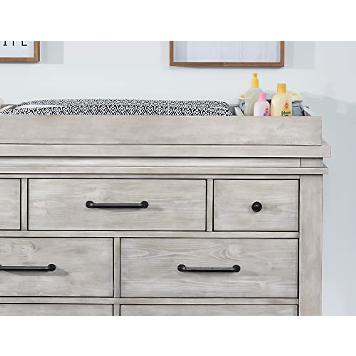 Soho Baby 43065930 Hampton Premium Changing Topper for 7-Drawer Dresser, Smooth Stone Wash Finish