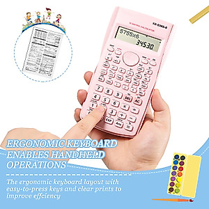 8 Pieces 2 Line LCD Engineering Scientific Calculator Non Graphing Scientific Calculator for Engineering Students Function Calculators for School Financial Business Office, Pink, Blue, Green, White