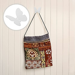 MAJHER 1set Handbag Umbrella Free Fashion Butterfly-Shape Hooks Punch Clothes Copper Hallway Mounted Screws Bedrooms Decor Towel for Hanging Entryway Door Hook Butterfly-Design Coat Hanger Hangers