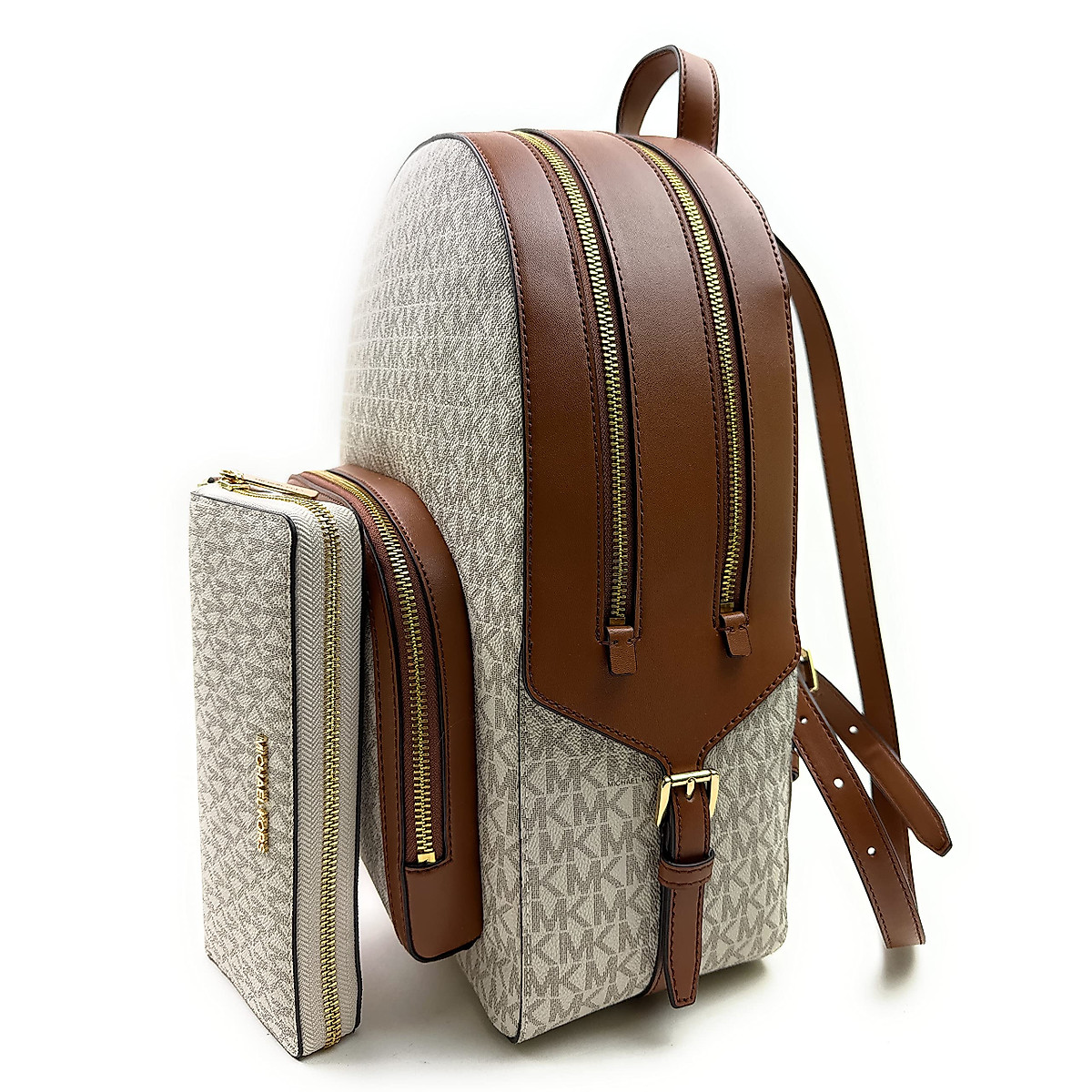 Michael Kors Jaycee Large Backpack School Bag Bundled JST Continental Wristlet Wallet