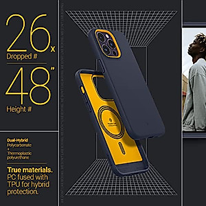 Caseology Nano Pop Mag Silicone Case [Built-in Magnet] Designed for Magsafe Compatible with iPhone 14 Pro Case 5G (2022) - Blueberry Navy