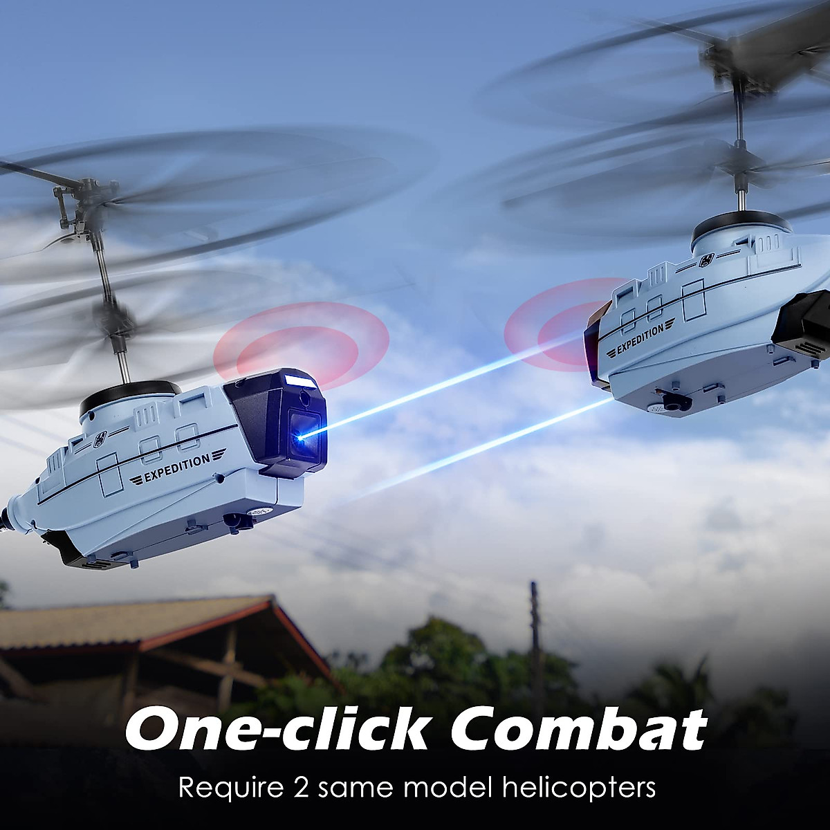 VATOS Remote Control Helicopter, 2.4GHz Obstacle Avoidance Aircraft with Altitude Hold and LED Light, 3.5CH RC Helicopter with Gyro Stabilizer, Support One Key Take Off/Landing Indoor to Fly