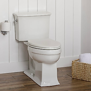 MAYFAIR 864SLOWB 000 Alesio II Toilet Seat will Slow Close, Never Loosen and Provide the Perfect Fit, ROUND, Highly Stylized Durable Enameled Wood, White