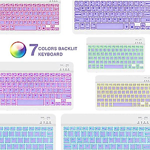 UX030 Lightweight Ergonomic Keyboard with Background RGB Light, Multi Device Slim Rechargeable Keyboard Bluetooth 5.1 and 2.4GHz Stable Connection Keyboard Compatible with Dell G15 5511 Gaming Laptop