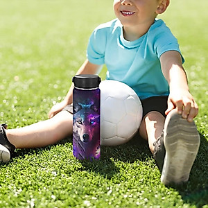 ZOUTAIRONG Galaxy Wolf Sports Water Bottle 20 oz Insulated Water Bottle Leak Proof Stainless Steel Gym Bottle Sports Water Cup for Women Thermal Water Bottles for Men