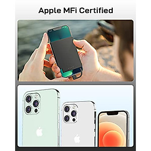 TNTOR Portable Charger for iPhone Built in Lightning Cable(MFi Apple Certified), 3500mAh Ultra Slim External Battery, Fast Charge Power Bank for iPhone 14/13/12/11 Pro/X/8 etc