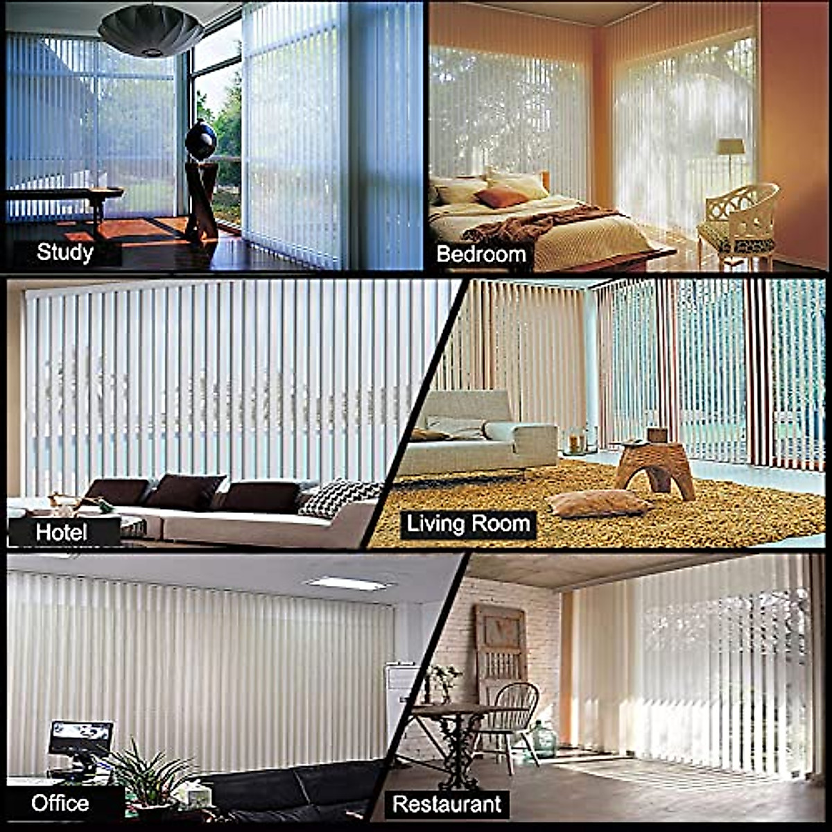 LETAU Cordless Sheer Vertical Window Blinds, Light Fitering, Reduce Sun Glare, UV Protection, White Window Shades for Slidding Door, French window, Room Divider, Glass Wall,OverSized Windows¡­