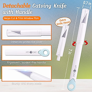 HTVRONT Window Film Kit - 4 Pcs Window Privacy Film Installation Tools, Easy to Apply Glass & Car Windows Tint Kit, Includes Felt Squeegee, Detachable Knife & 1 Extra Blade, 100ML Spray Bottle