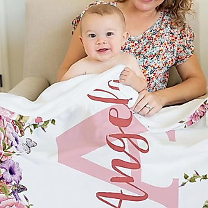 Corissy Ships Next Day, Personalized Baby Blankets, Custom Baby Blanket with Name for Girls,Gift for Chrismas Birthday Memorial Day, Customized Flannel Blanket for Kids Adults 30"X40"